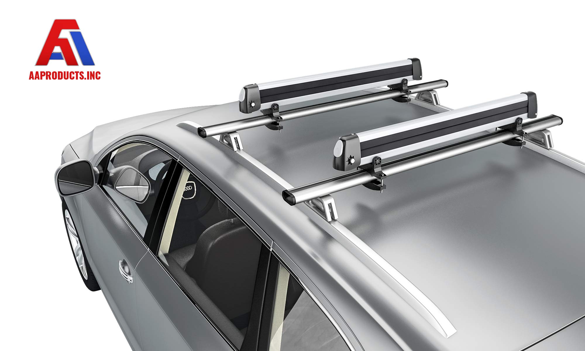 AA Products 33'' Aluminum Universal Ski Roof Rack Fits 6 Pairs Skis or ...
