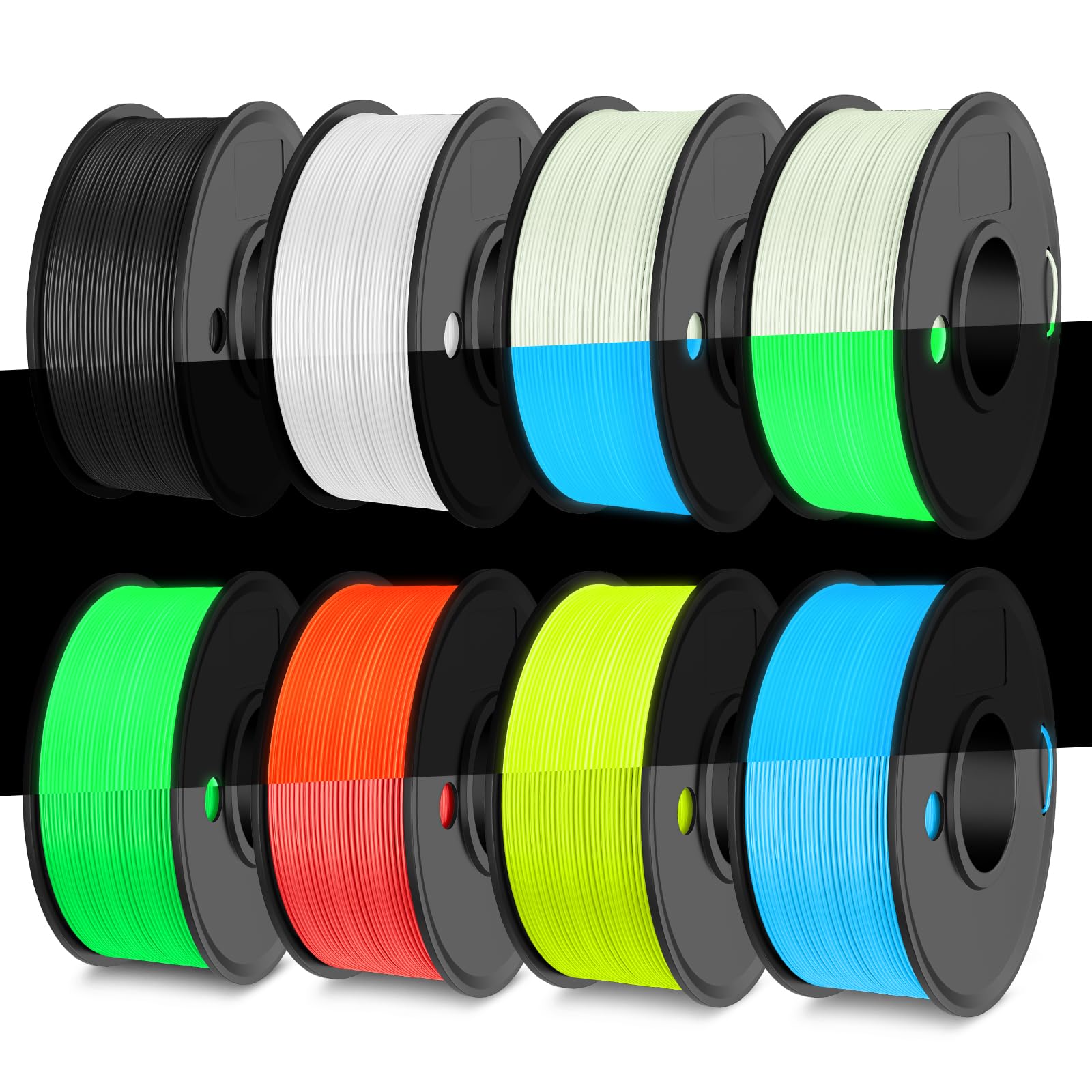TECBEARS Glow in The Dark PLA Filament, Neatly Wound Luminous PLA 3D ...