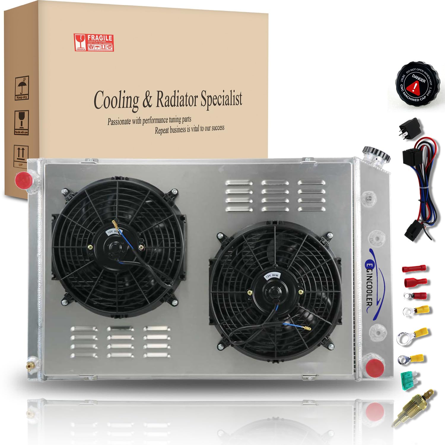 EGINCOOLER 4 Row Core Radiator for 1973-1991 Chevy GMC C/K Series ...