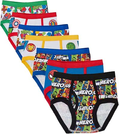 Marvel Boys' Toddler 7-Pack Superhero Adventures Brief Underwear ...