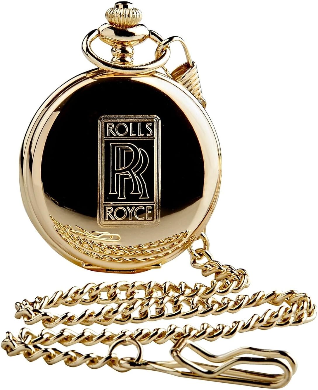 Rolls Royce Gold Pocket Watch 24k Clad Wooden Gift Case Spirit Phantom ...