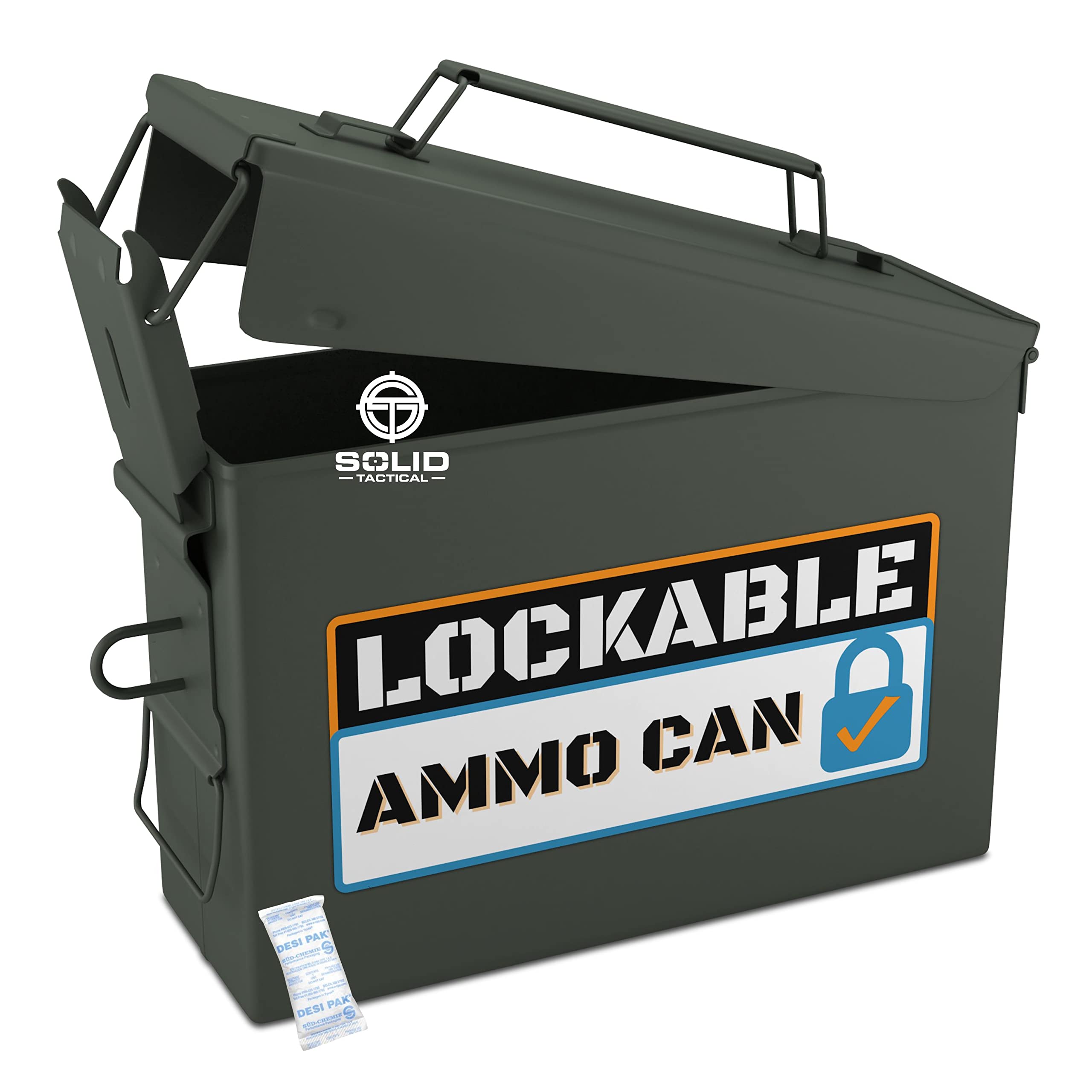 Solid Tactical 30 Cal Metal Ammo Can - Green - Waterproof M19A1 Ammo ...