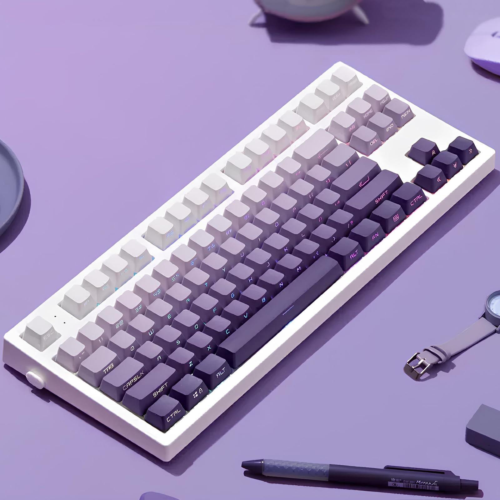 Mua GEKUCAP Custom PBT Keycaps, Gradient Purple Keycaps 134 Keys ...