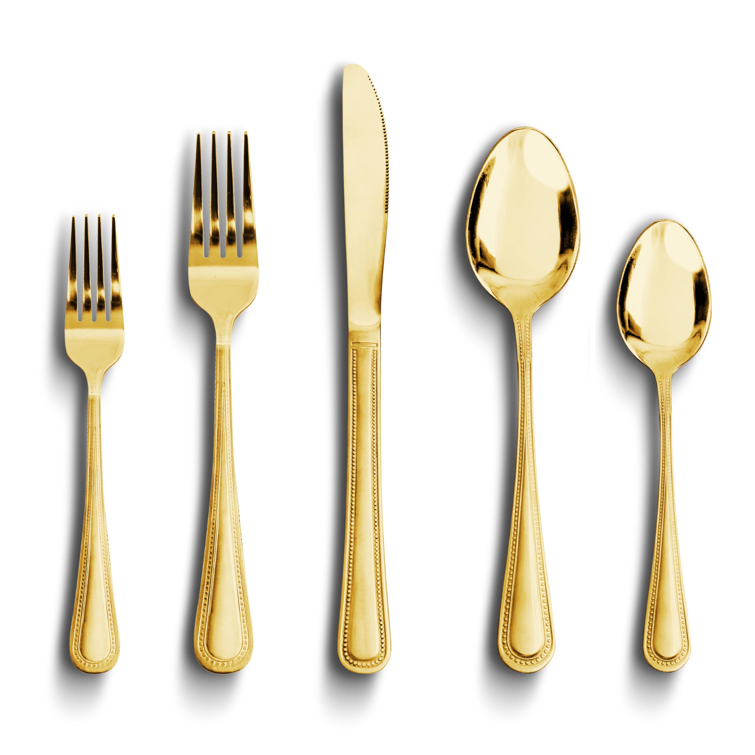 20-Piece Silverware Set, Stainless Steel Heavy Duty Flatware Set for 4 ...