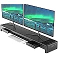 Amazon.com: STARVIKY Dual Monitor Stand Riser with Drawers and Audio,4 ...