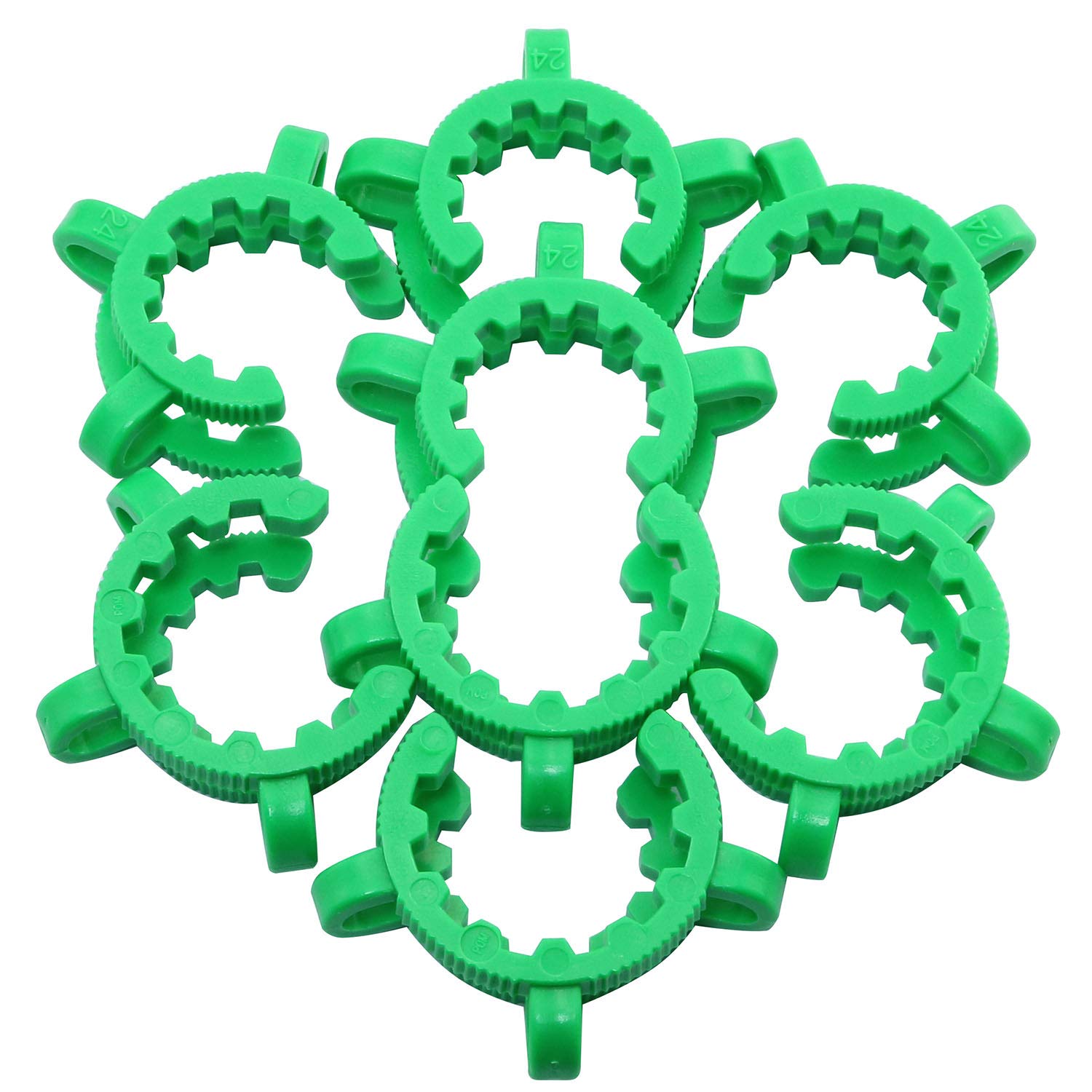 JCBIZ 8pcs 24mm Keck Clips Green #24 Plastic Lab Keck Clamps for 24/29 ...