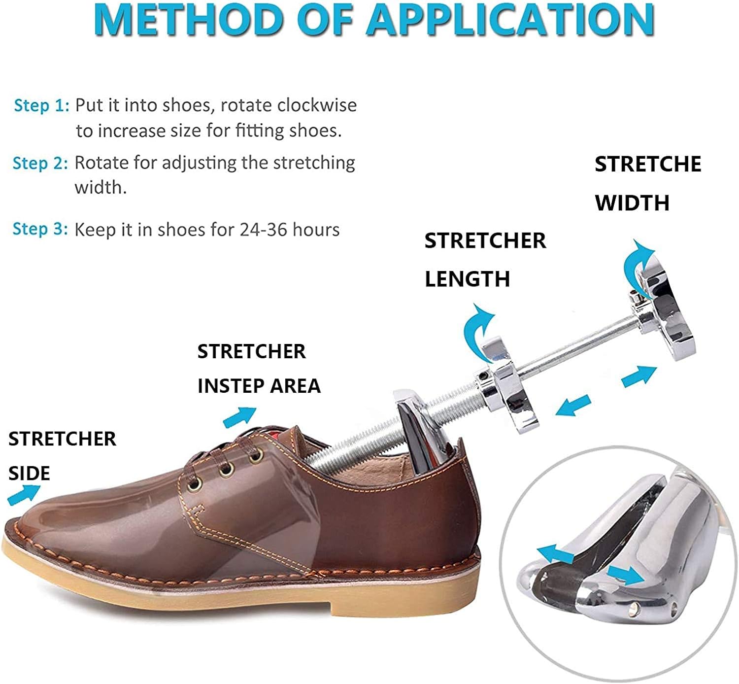 2 way Aluminium Shoe Stretcher for Men Shoes, Shoe Tree Aluminum Alloy ...