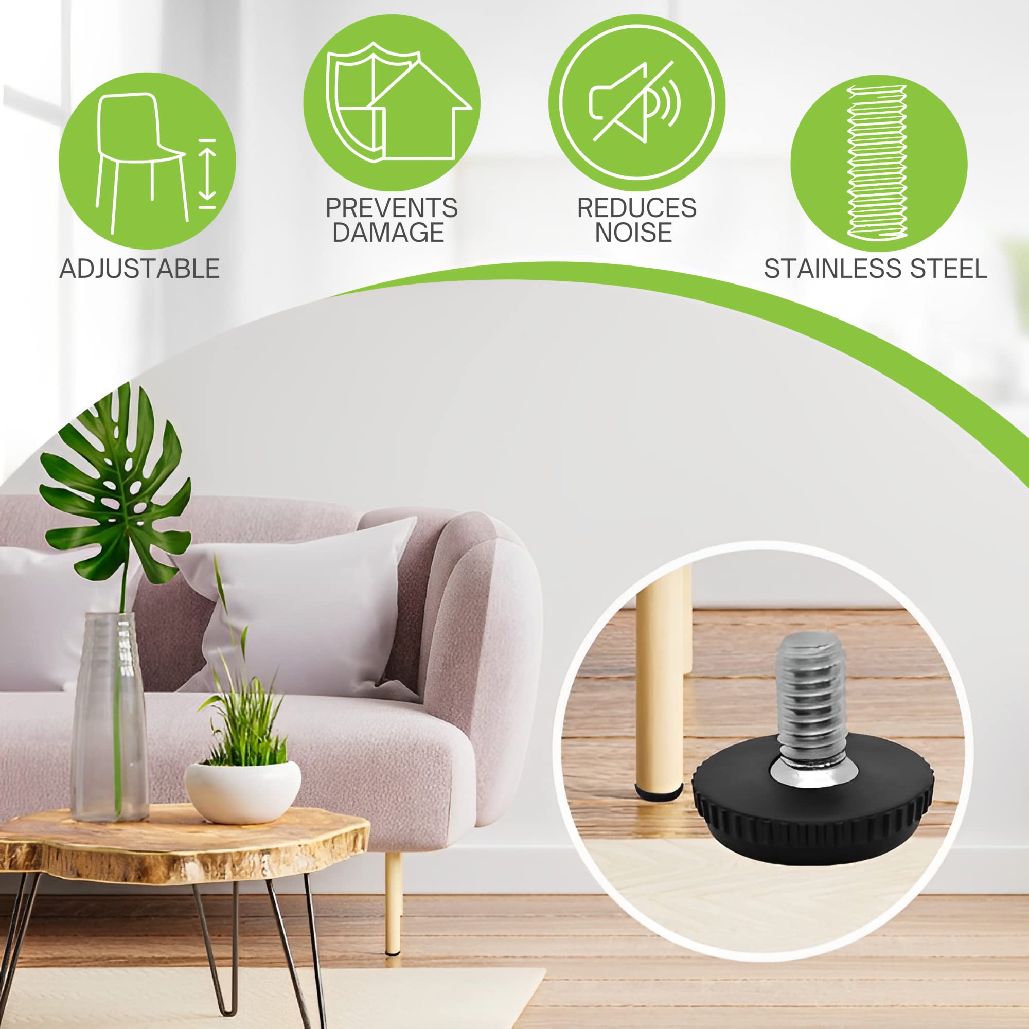 Mua Project Patio 5/16-18 Stainless Steel Adjustable Furniture Levelers ...