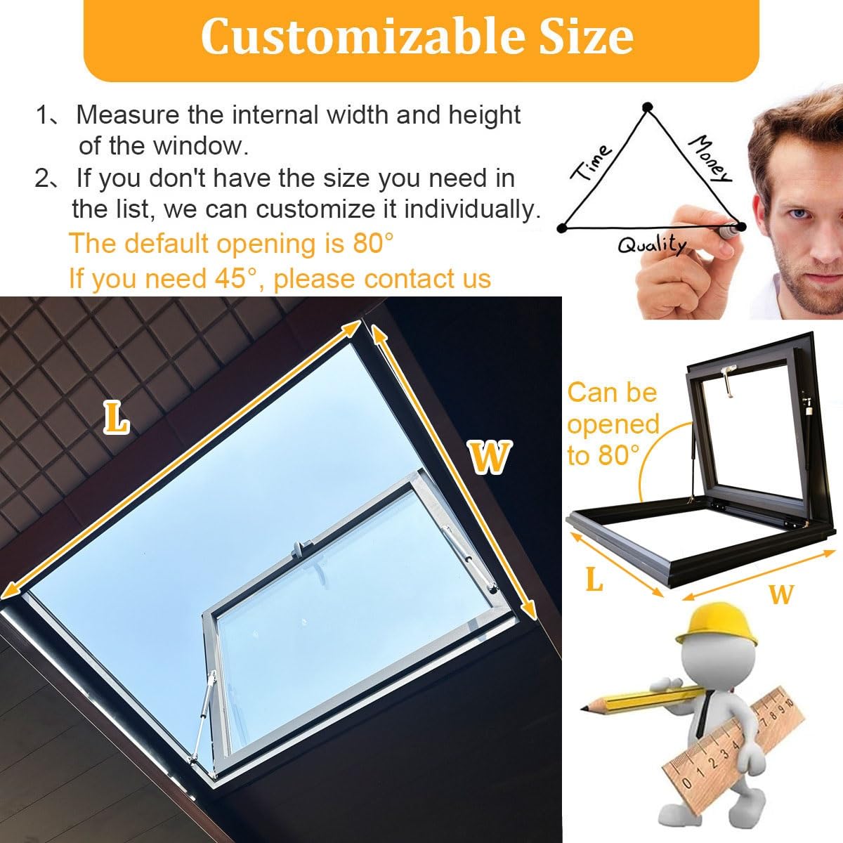 Skylight Roof Window, Sloped Flat Roof Lighting Well Window For Indoor ...