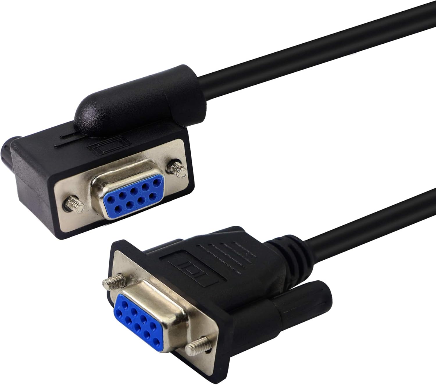 34 cm DB9 90 Degree Serial Cable. RS232 Female to Female Left-Angled ...