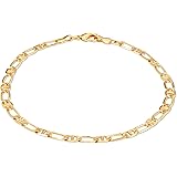 Amazon.com: Barzel Womens Gold Anklet Flat Mariner 18K Gold Plated Flat Marina Link Anklet for ...