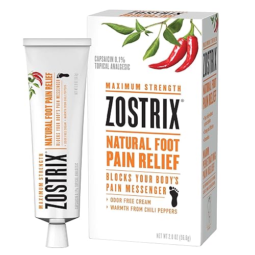 Zostrix Maximum Strength Foot Pain Relief Topical Analgesic Cream, Fast ...