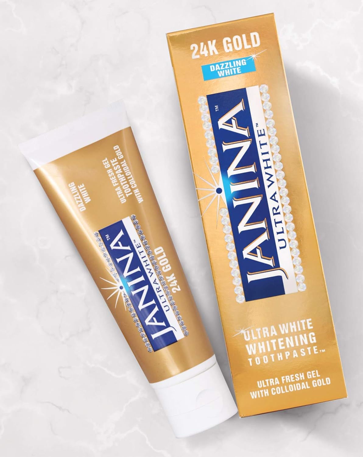 Janina 24K Gold Dazzling White Ultra White Whitening Toothpaste with ...