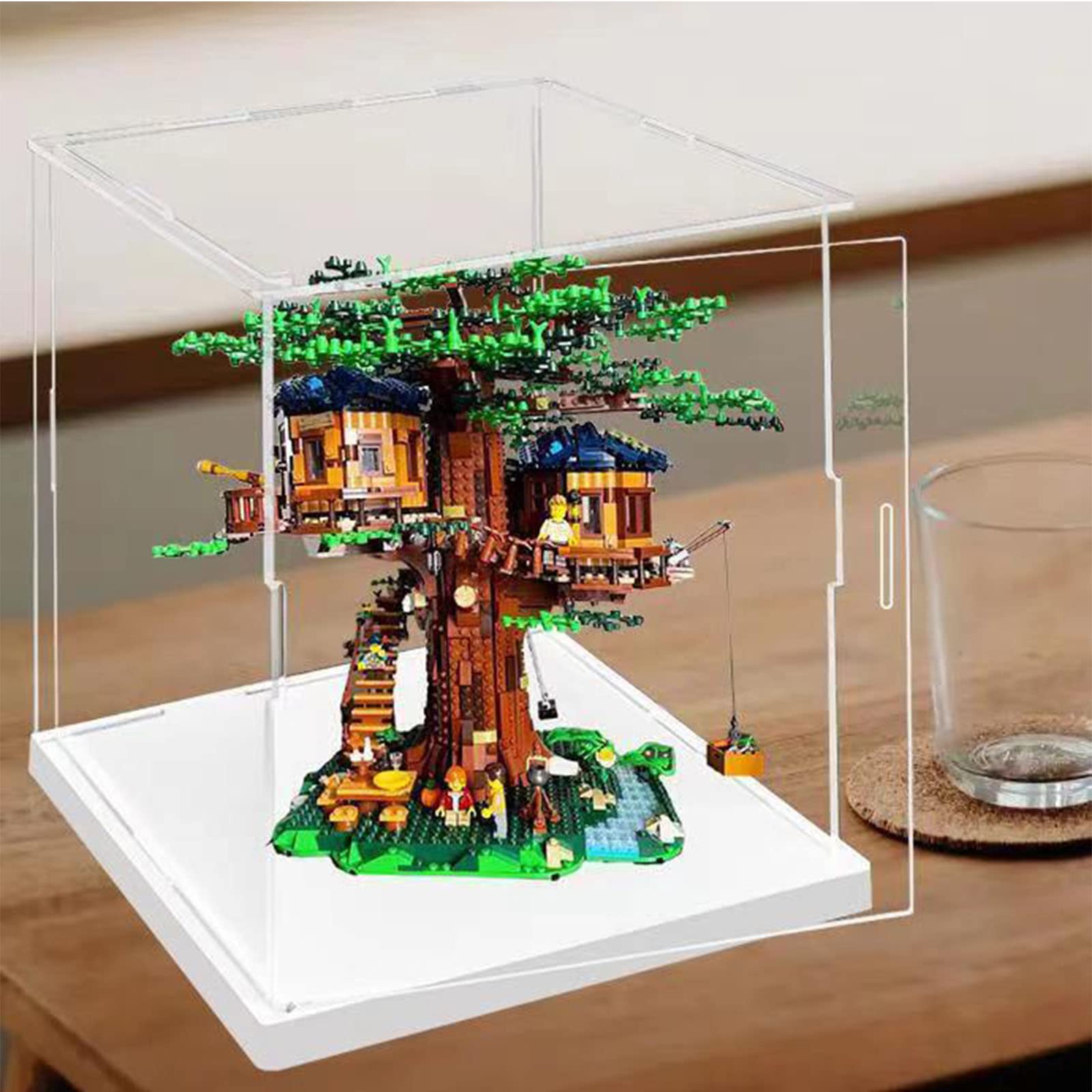 Openable Clear Acrylic Display Case-Assemble Countertop Box with White ...