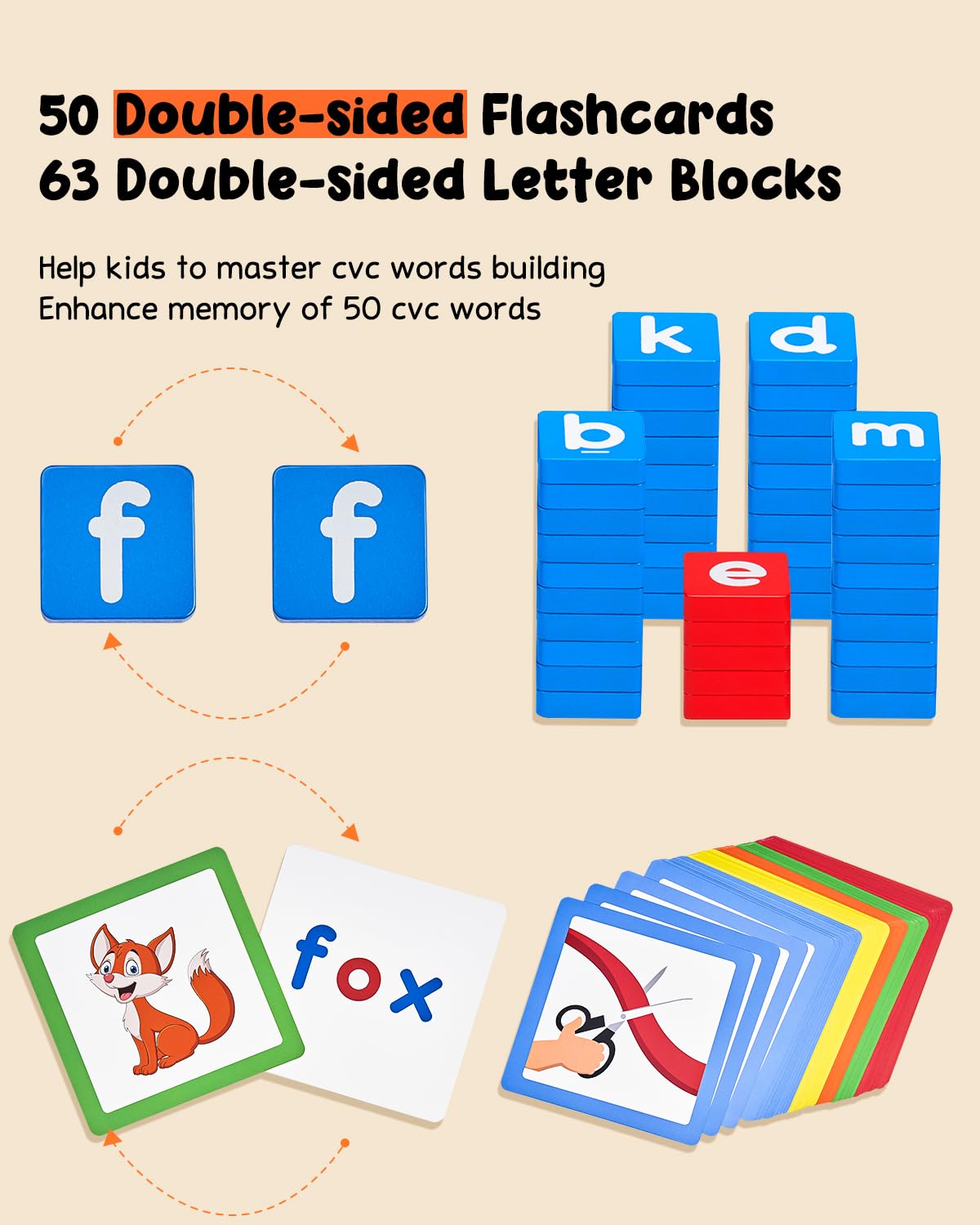 Mua JoyCat Wooden Short Vowel Reading Letters Sorting Spelling Games ...