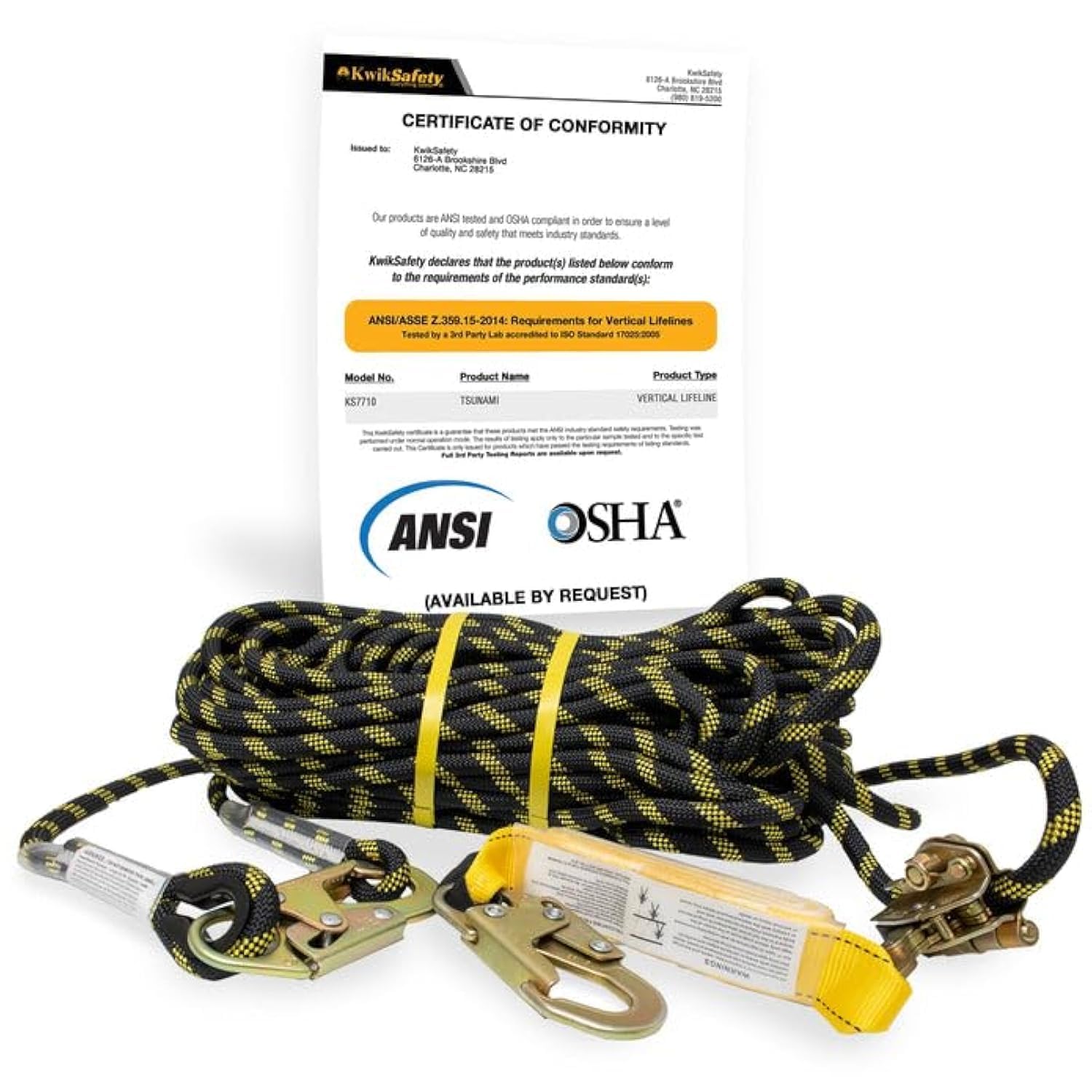 KwikSafety - Charlotte, NC - TSUNAMI [Premium BRAIDED ROPE] Vertical ...