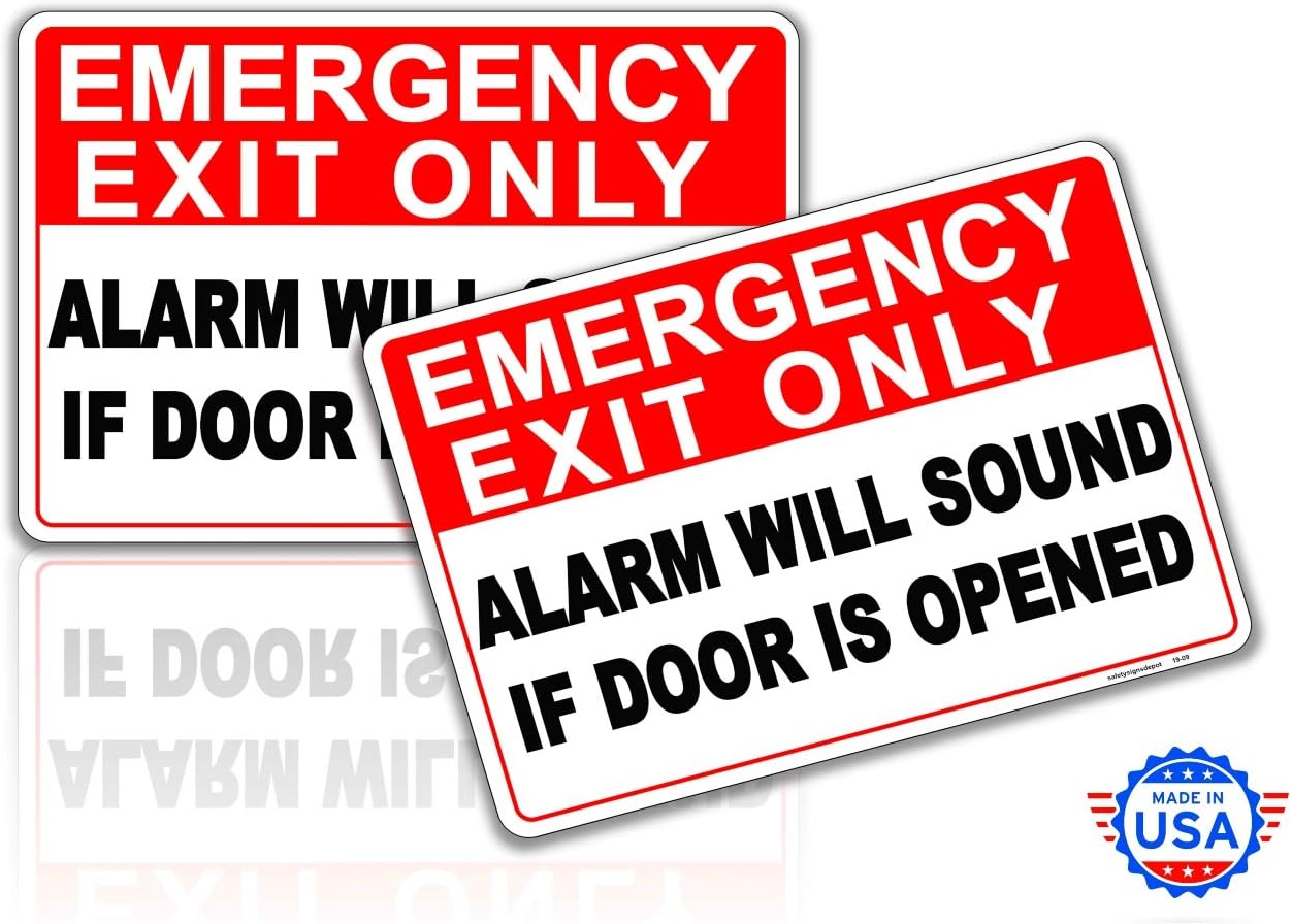 Amazon.com : Emergency Exit Only Alarm Will Sound If Door is Opened ...