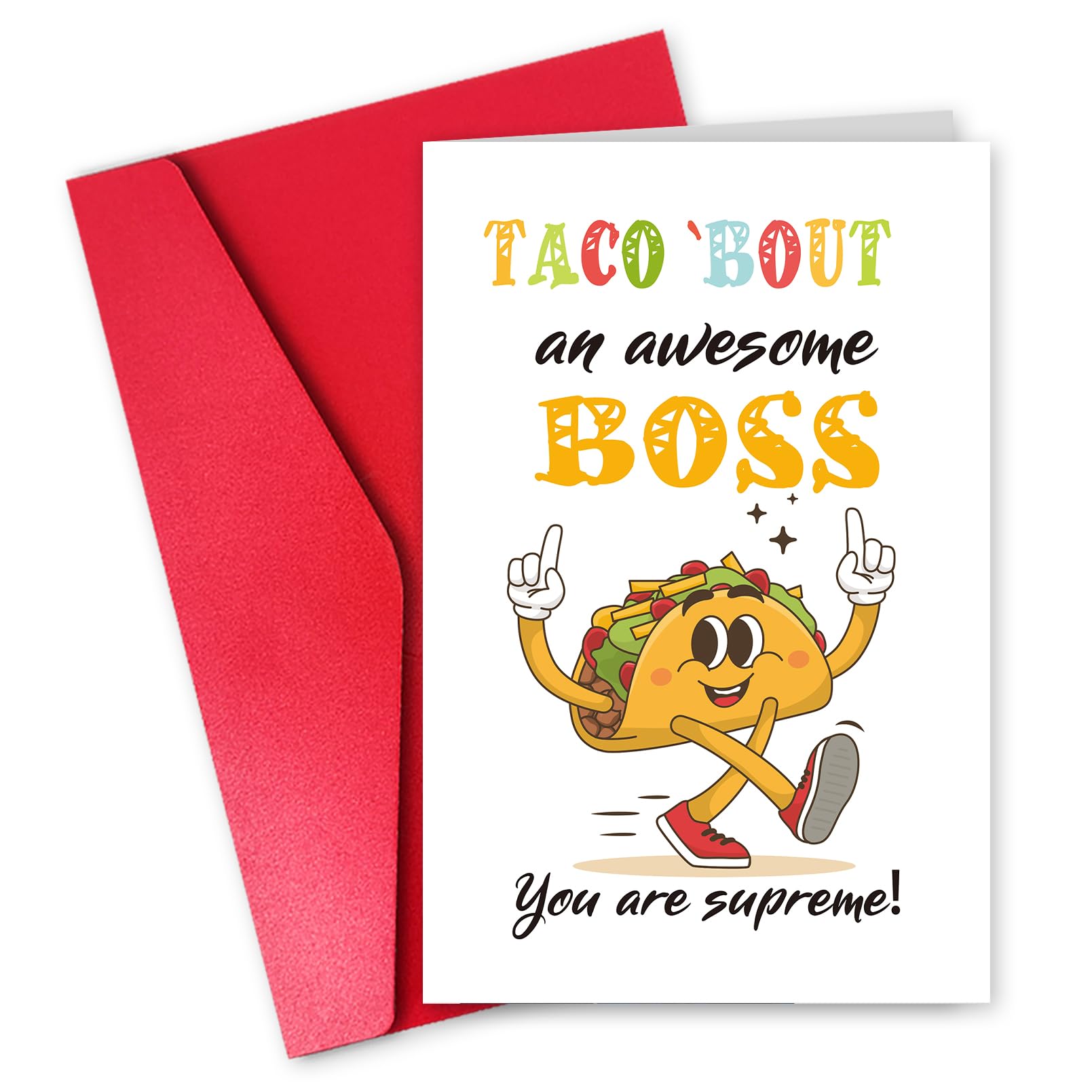 CGBRspacex Nacho Average Boss Day Card, Taco Awesome Funny Boss’s Day ...