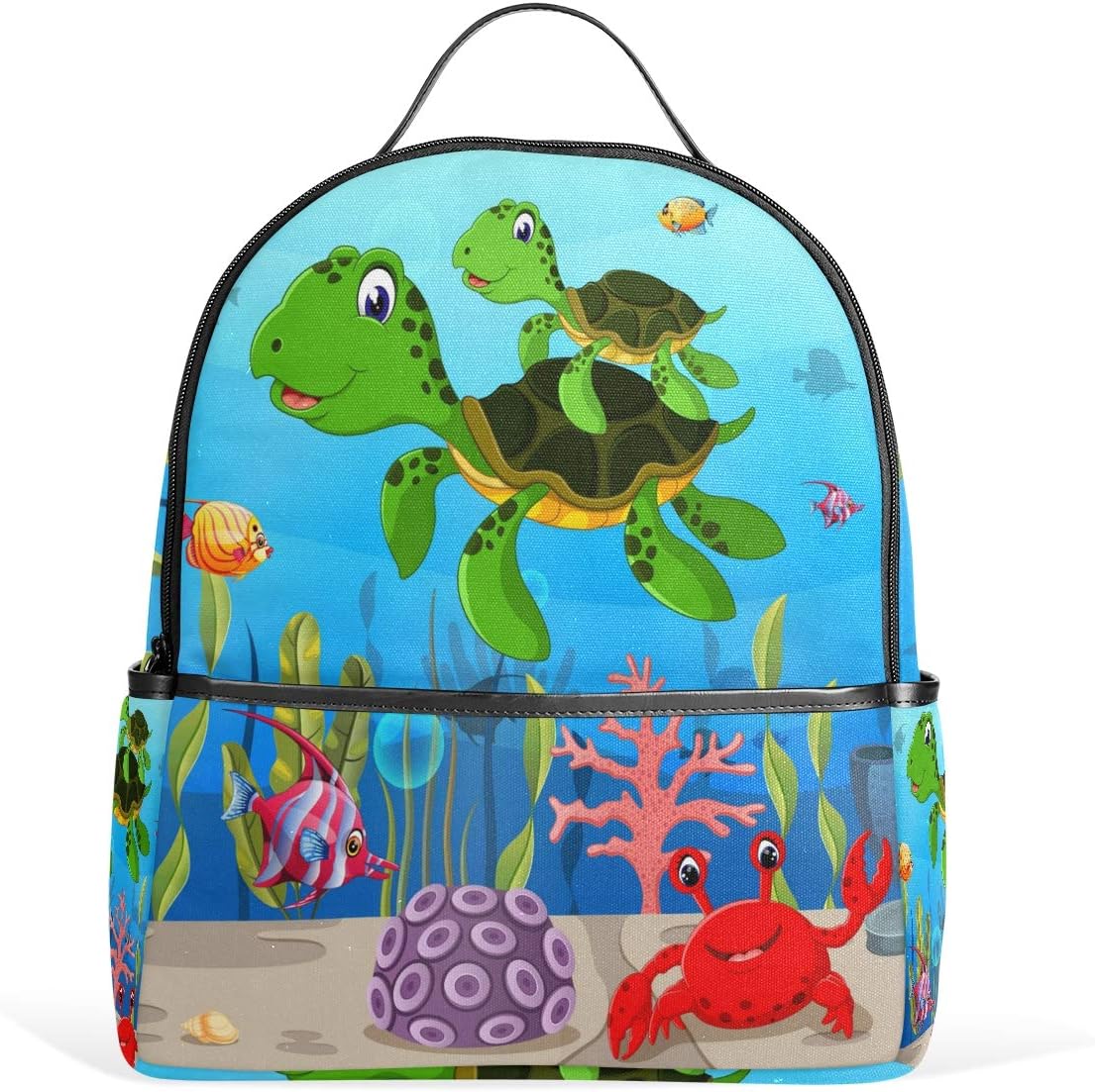 BIGJOKE Backpack Cartoon Sea Turtle Croal Large Capacity Casual Printed ...