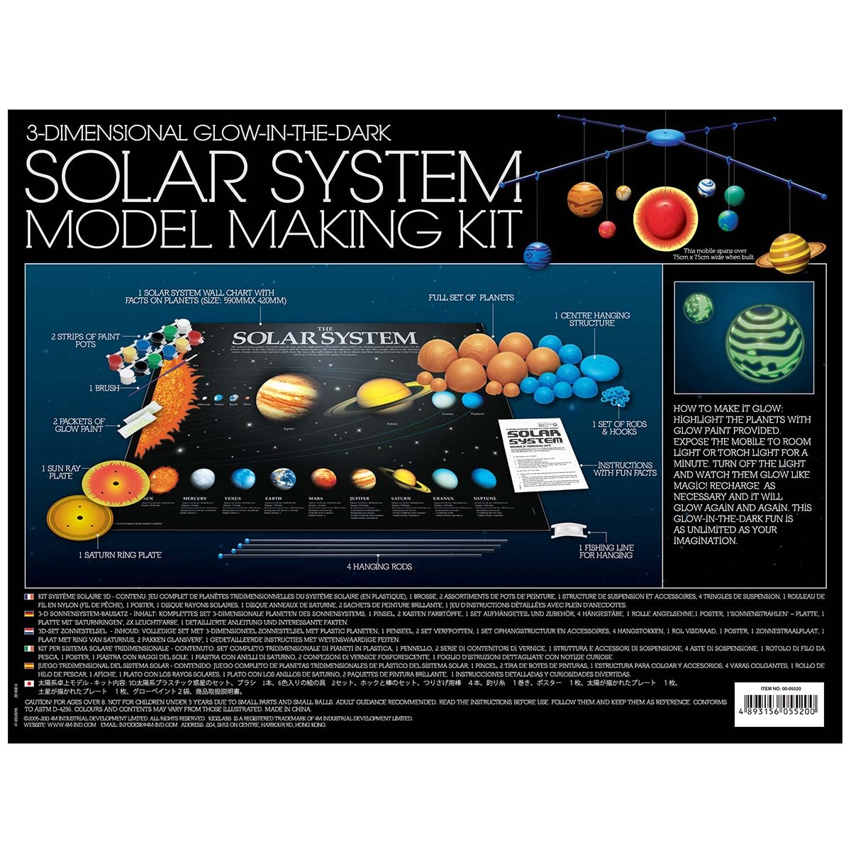 Mua 4M 3D Glow-in-the-Dark Solar System Mobile Making Kit - DIY Science Astronomy Learning Stem ...
