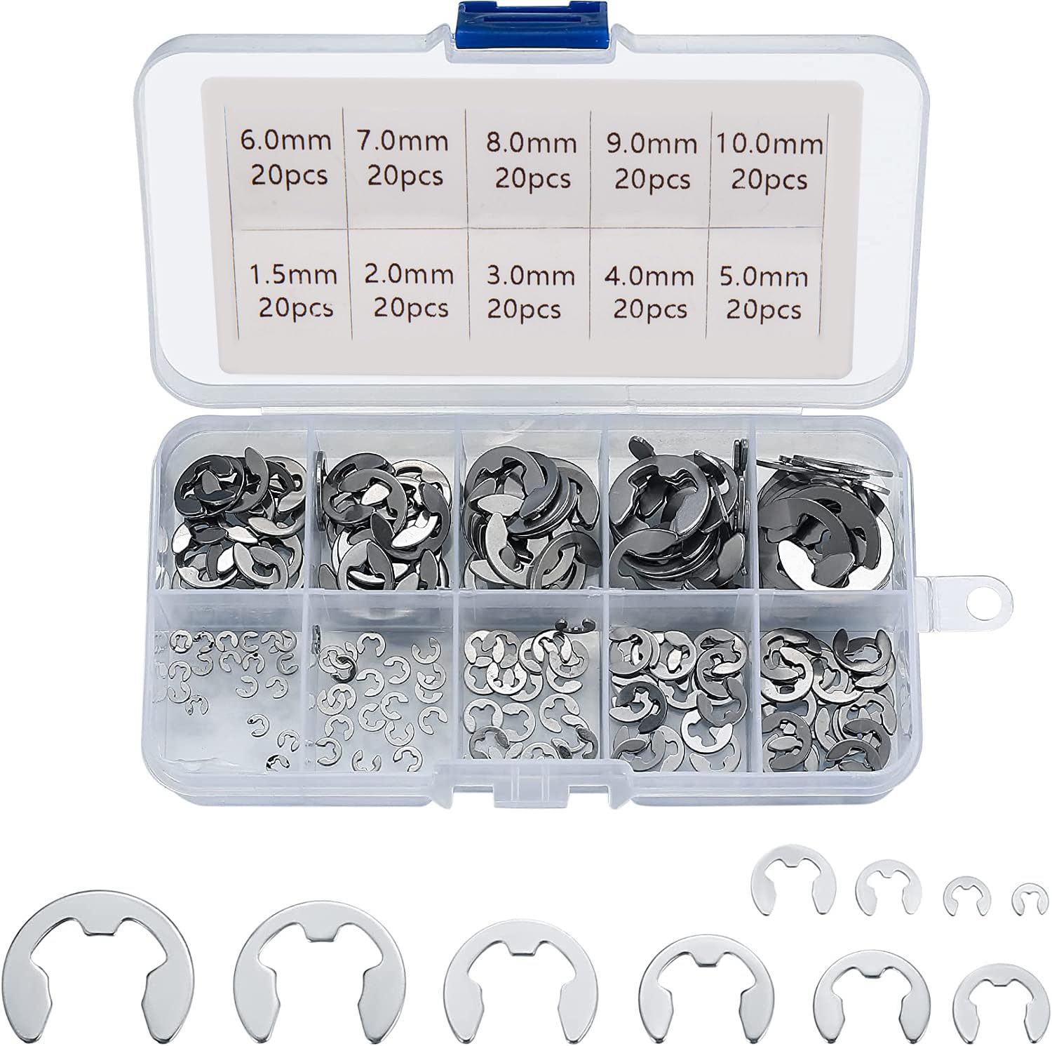 Mua 200 Pcs E-Clip Circlip External Retaining Rings, Stainless Steel E ...