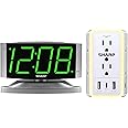 Amazon.com: Sharp LED Digital Alarm Clock – Swivel Base USB Wall ...