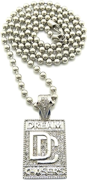 Amazon.com: New Iced Out DREAM CHASERS Hip Hop Pendant &4.5mm/30" Ball ...