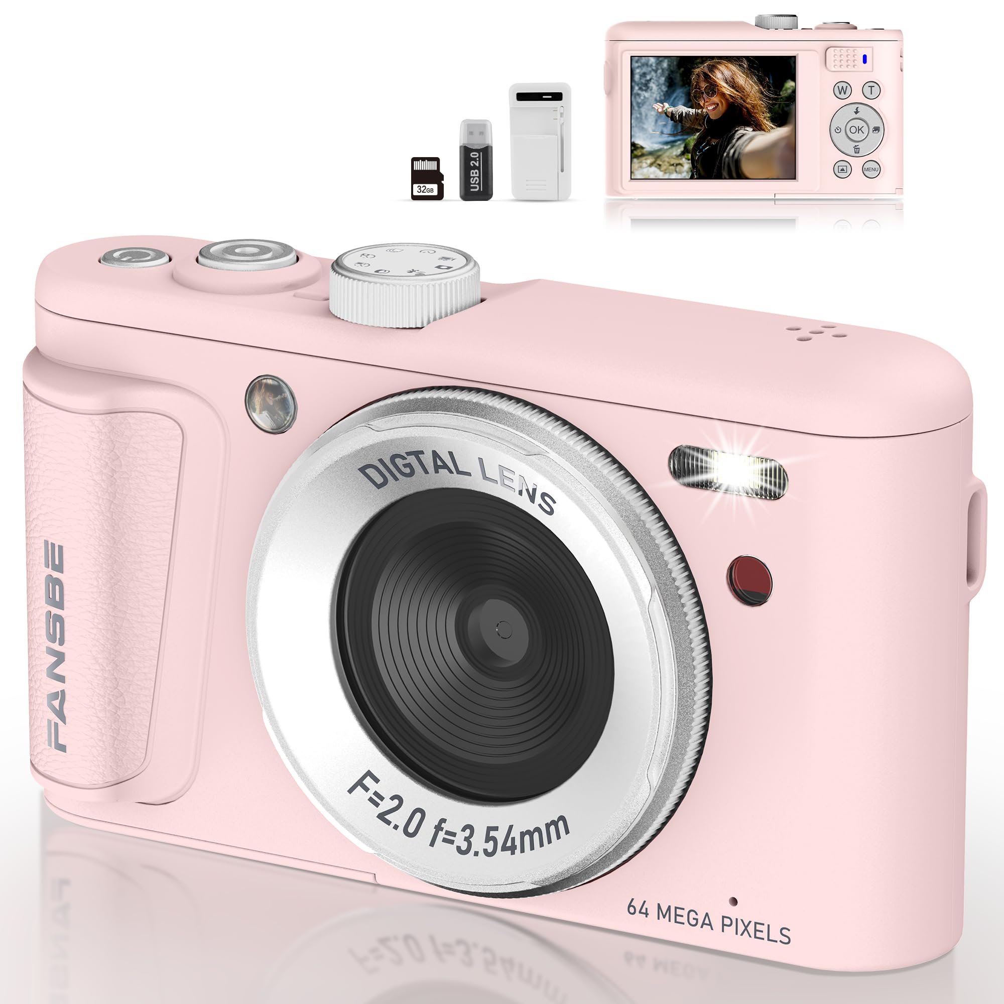 Fansbe Smart Digital Camera, 4K Vlogging Camera with 64MP, Point and ...