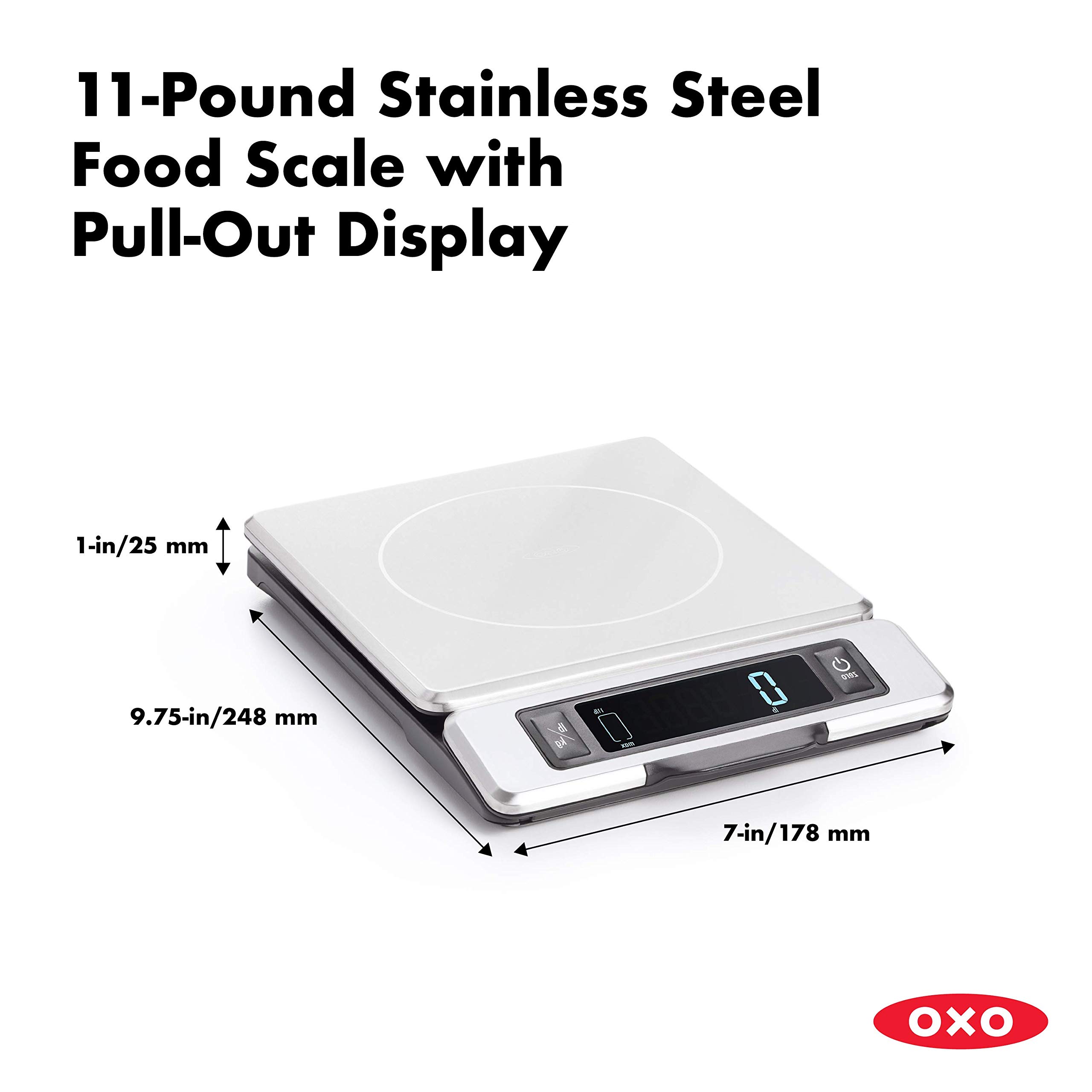 Mua OXO Good Grips 11-Pound Stainless Steel Food Scale with Pull-Out ...