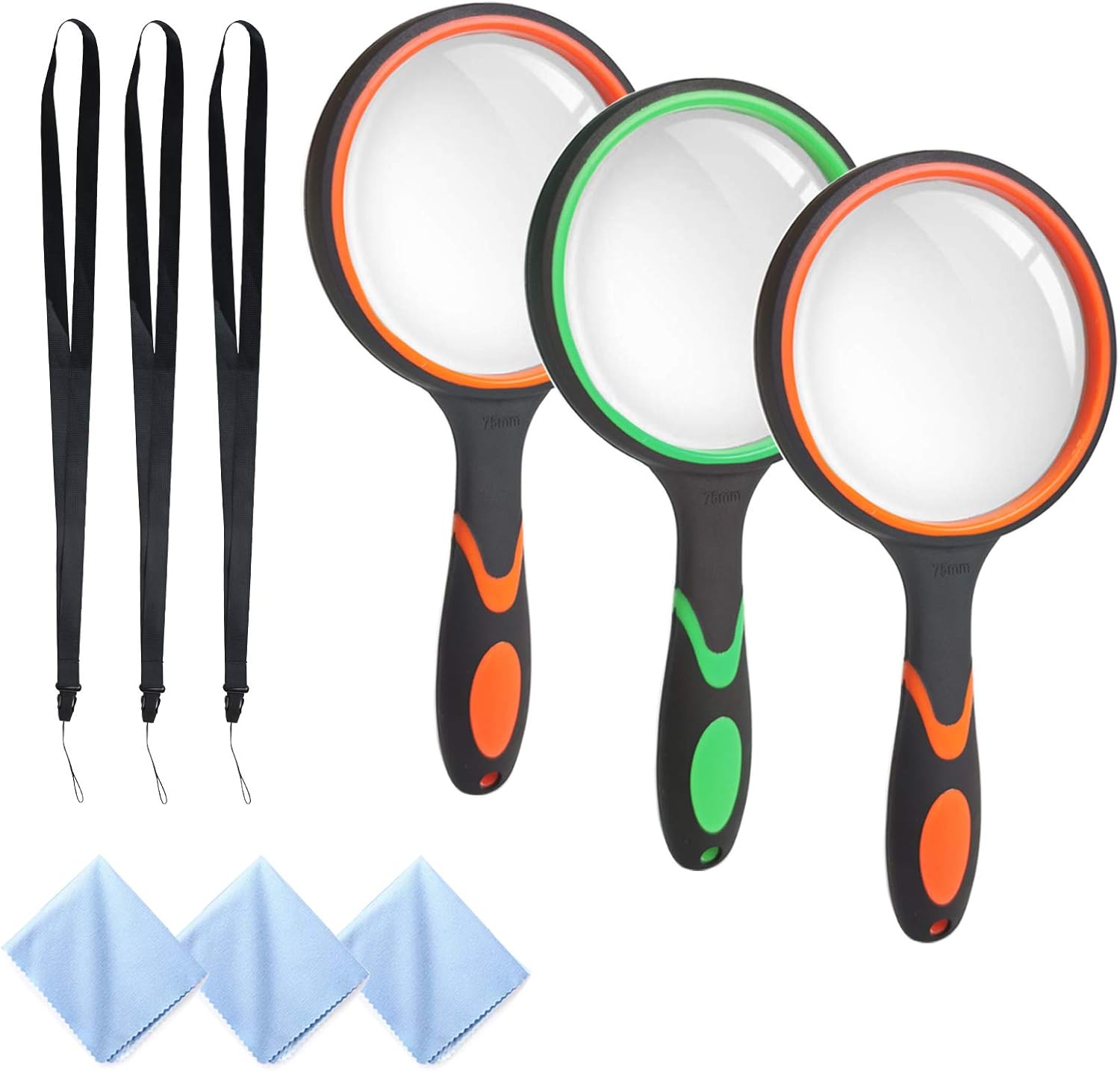 Amazon.com: 3 Pack Handheld Magnifying Glass Authentic 10X Reading ...