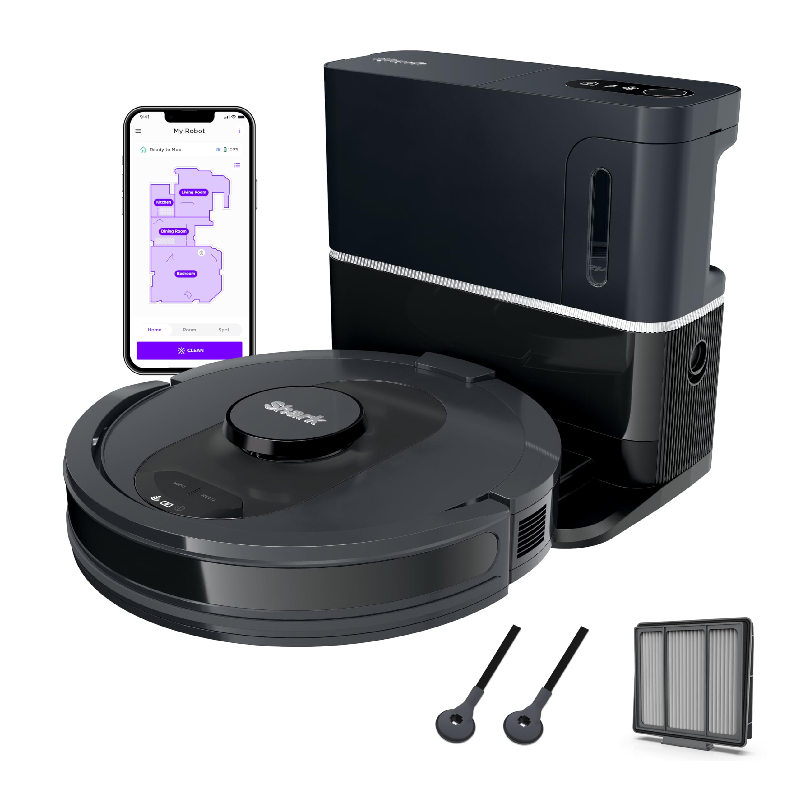Shark AV2501S AI Ultra Robot Vacuum, with Matrix Clean, Home Mapping ...