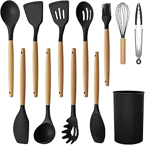 MegiKio Silicone Kitchen Utensils Cooking Set-11PCS Kitchen Utensils ...