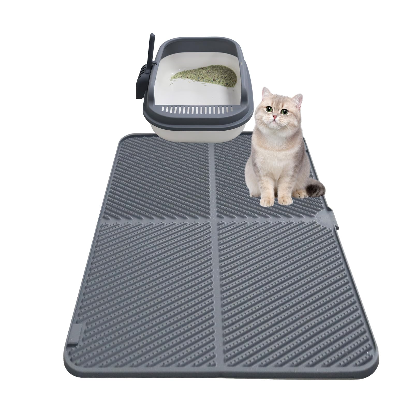 Windhunt Silicone Cat Litter Mat,Extra Large Litter Trapping Mat ...