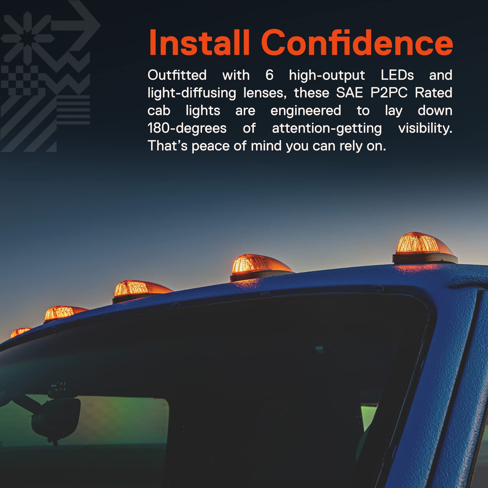 Mua TRUE MODS Amber LED Teardrop Cab Marker Light Kit [Gray Base] [DOT ...