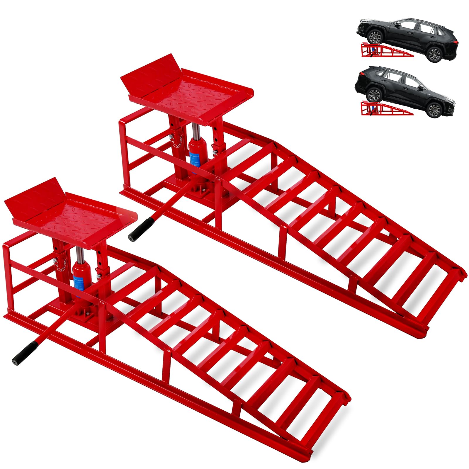 Rovibek 2 Pack Hydraulic Car Ramps 5t 10000lbs, Car Lift Service Ramps ...