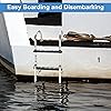 Amarine 4 Step Folding Boat Ladder with Wide Steps and Handrails ...