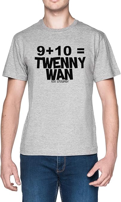 Whats 9 Plus 10 Graues Herren T-Shirt Grey Men's Tee: Amazon.de: Bekleidung