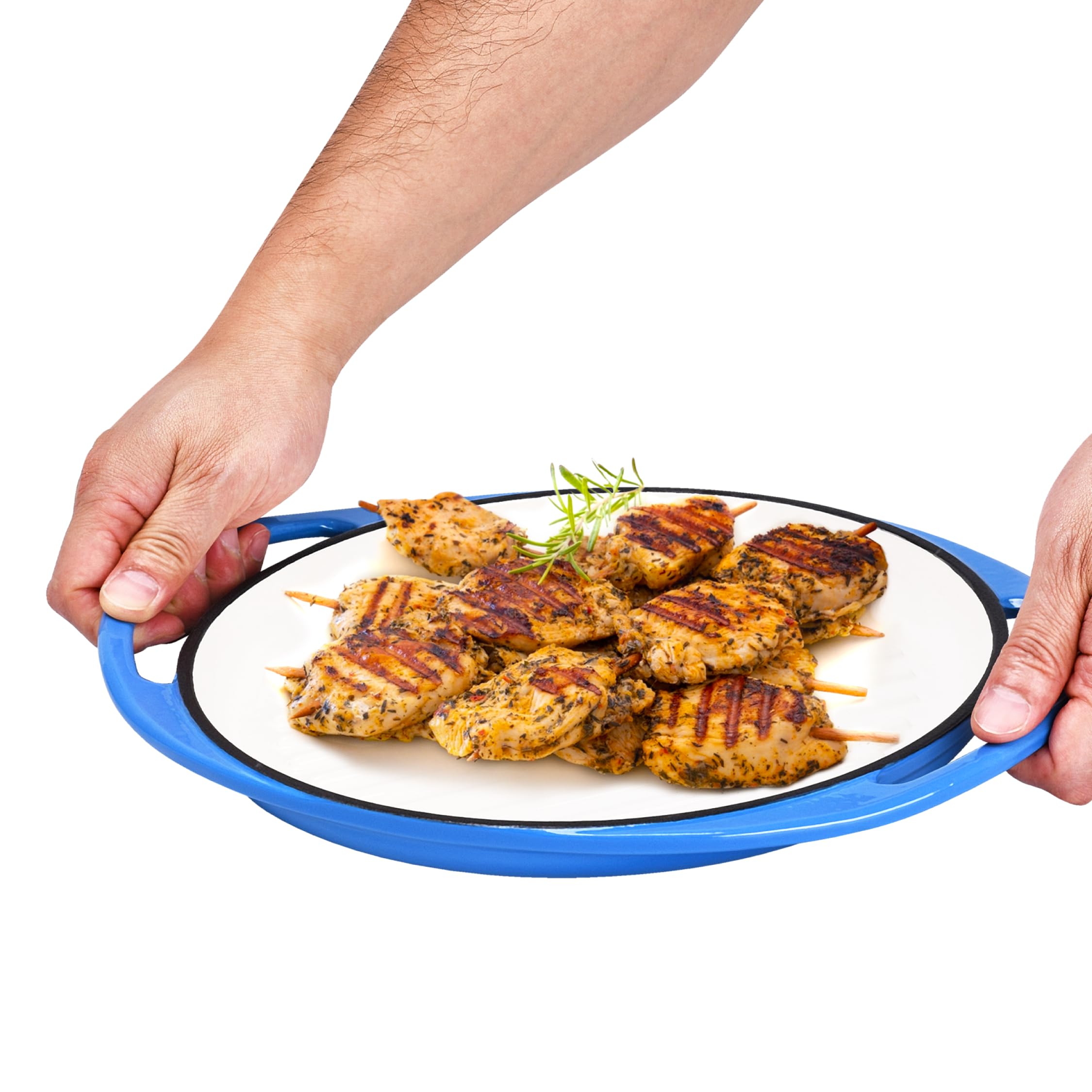 Bruntmor Circular Cast Iron Grill Pan - 13.4-Inch Griddle for Stovetop ...