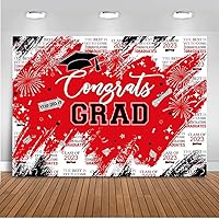 Amazon.com : Mocsicka Graduation Backdrop Congrats Grad Red and Sliver ...