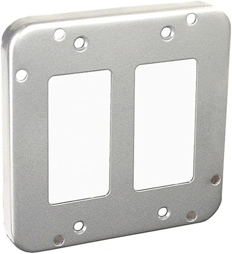 2 Pcs, 4-11/16 Industrial Surface Cover, 1/2 In. Raised, (2) Gfci/Decorative, Steel for Quick ...