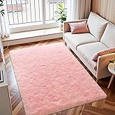 Amazon.com: Macgace Light Pink Rugs for Bedroom Girls, 4x6 Shag Rug ...
