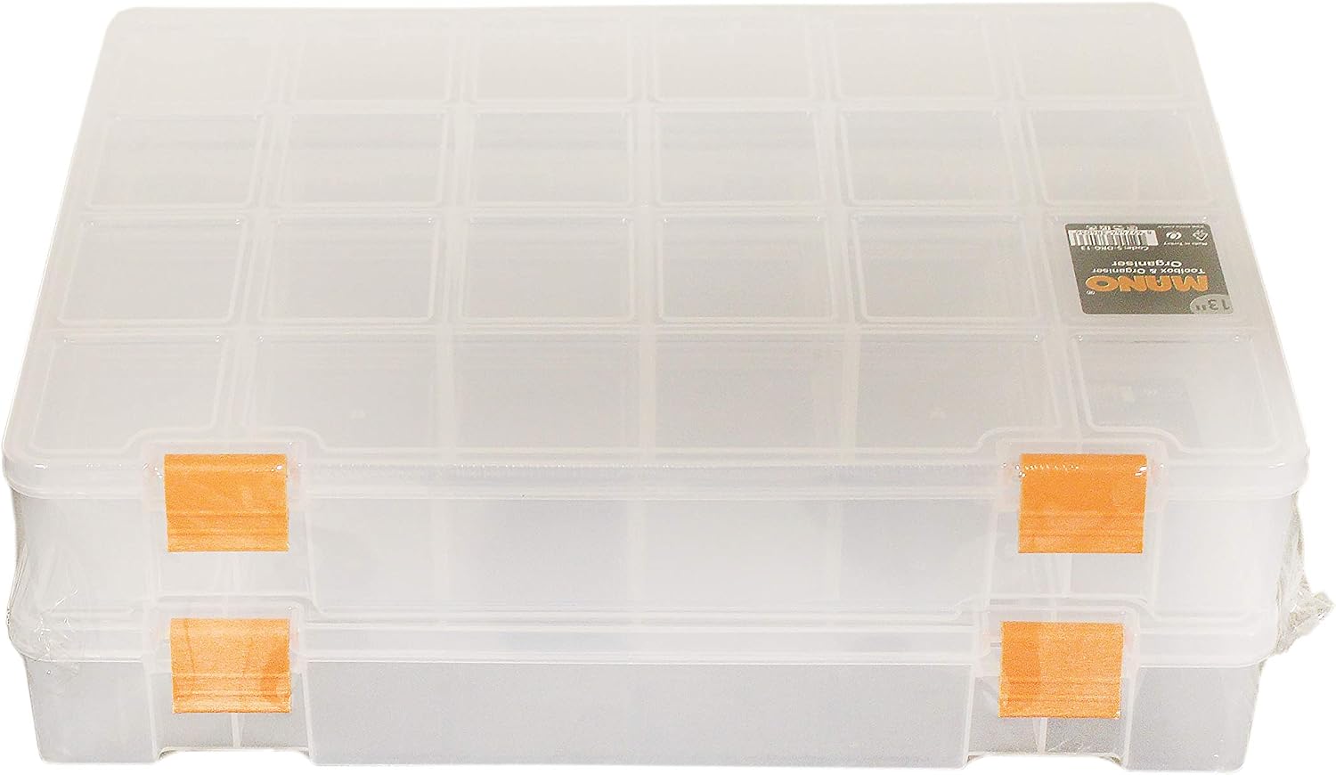 MANO Double Pack 13″ Organiser Strorage Box Each with 21 compartments ...