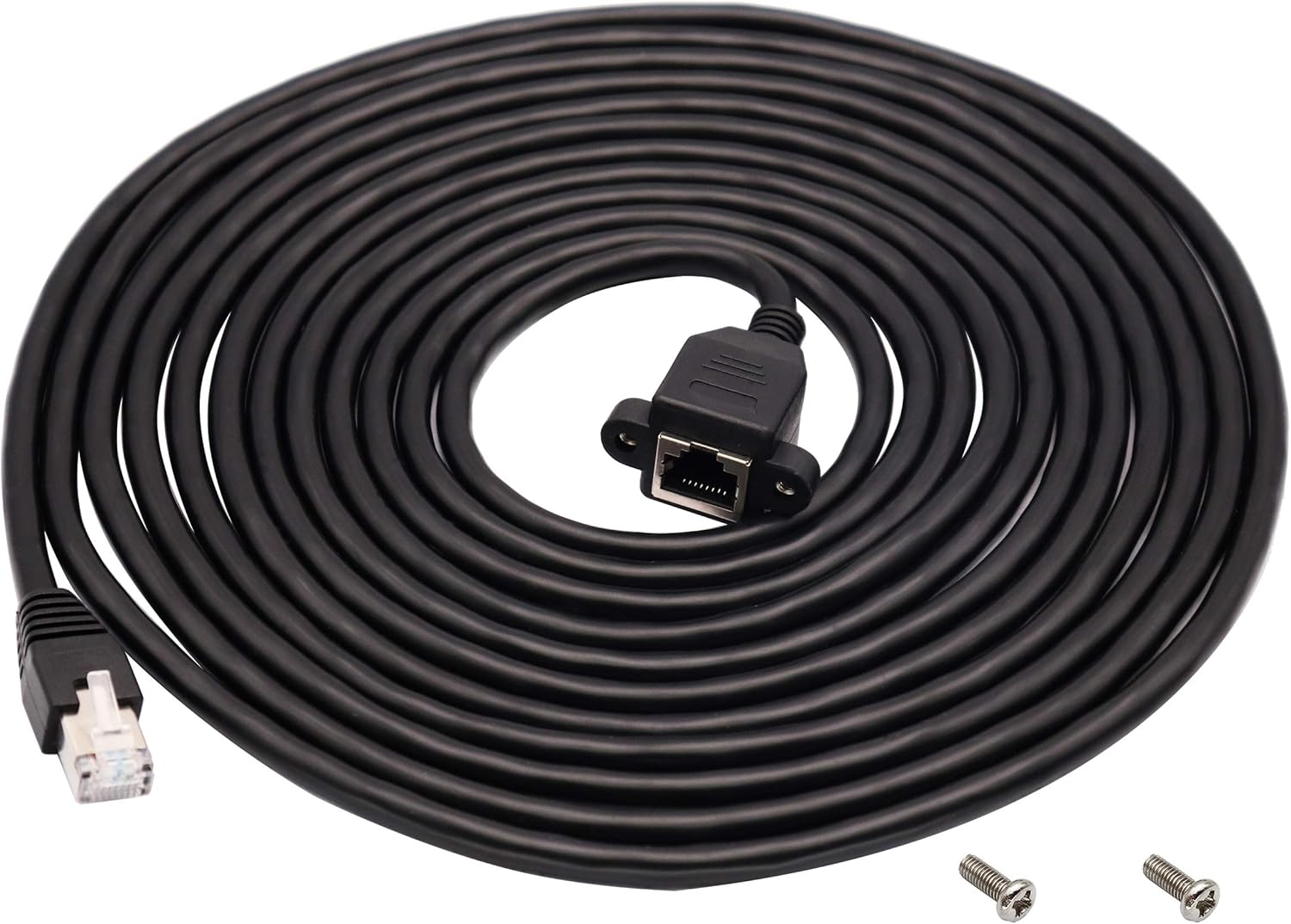 AAOTOKK RJ45 Network Extension Cable Female to Male Cat6 Shielded ...