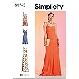 Amazon.com: Simplicity Misses' Mini, Knee, and Floor Length Slip Dress ...