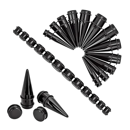 Longbeauty 24pcs Big Gauges Kit Ear Stretching Kit 00G-20mm Acrylic ...