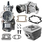 Amazon.com: jtfrkope Dio reed valve cylinder PWK24 Carburetor Kit For 66cc 80cc Gas Motorized ...
