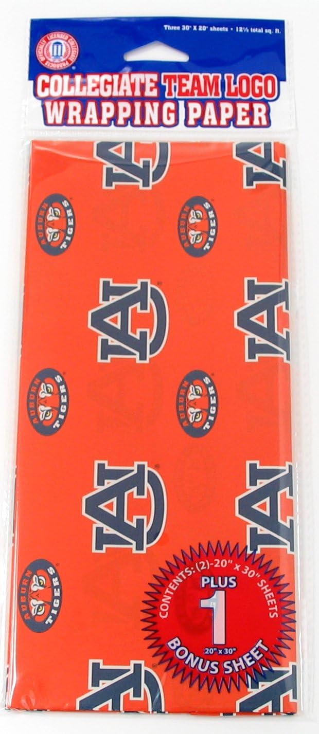Pro Specialties Group NCAA Auburn Tigers Wrapping Paper: Amazon.co.uk ...