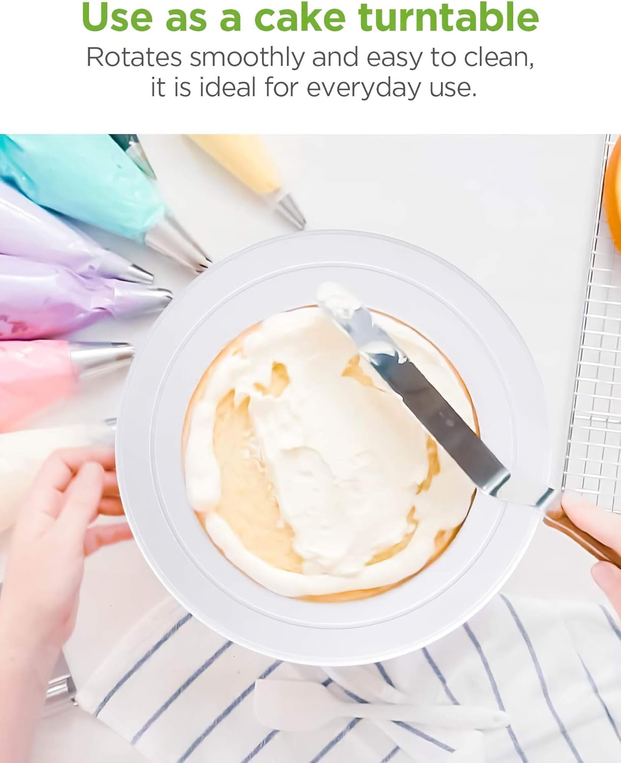 InnoGear Cake Turntable, 11 Inches Cake Decorating Stand Rotating Icing ...