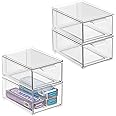 Amazon.com: mDesign Plastic Stackable Closet Storage with Pull Out Bin ...