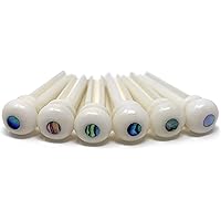 Amazon.com: Crosby Pure Bone Bridge Pins with Abalone Dot Inlay for 6 ...